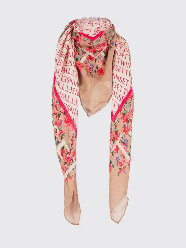 TWINSET Modal Scarf With Floral Print - Multicolor