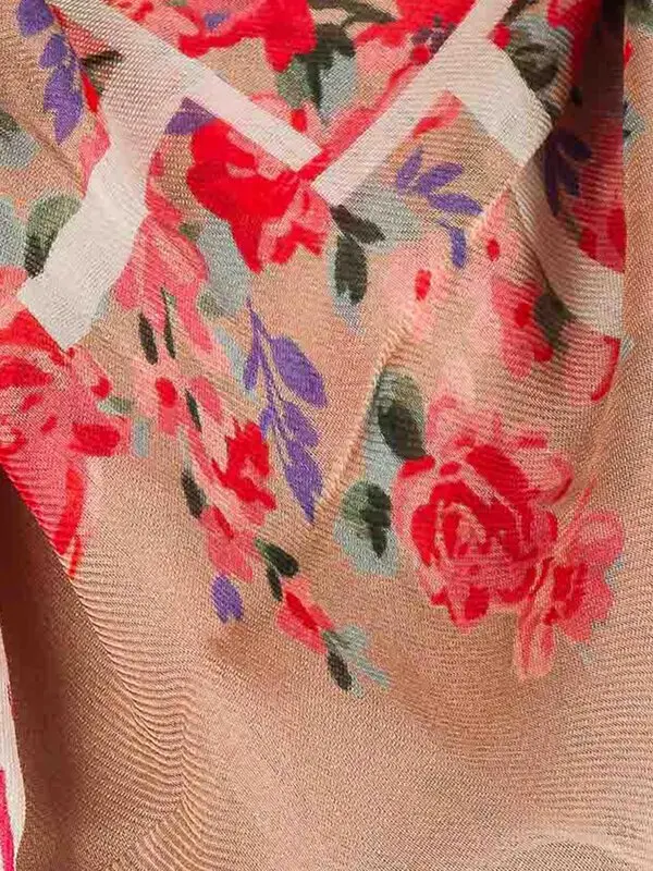 TWINSET Modal Scarf With Floral Print - Multicolor