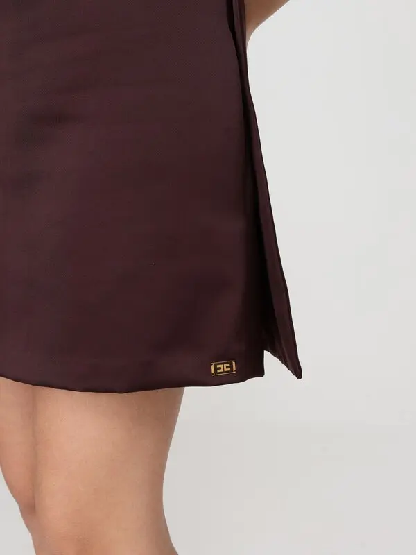 Elisabetta Franchi Crepe Mini Dress - Brown