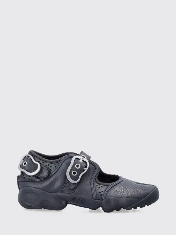 Nike Air Rift Vegan Leather Sneakers With Double Strap And Buckles - Grey