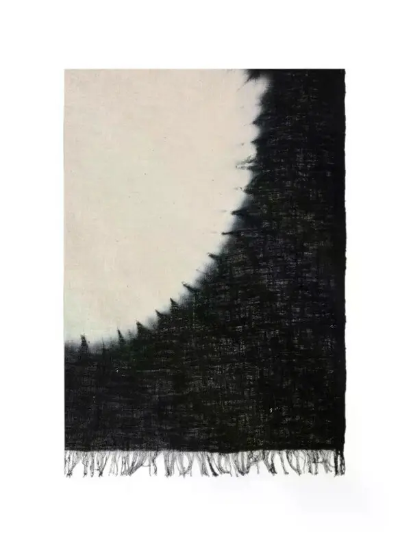 Yohji Yamamoto Polka-dot Frayed Scarf - Black