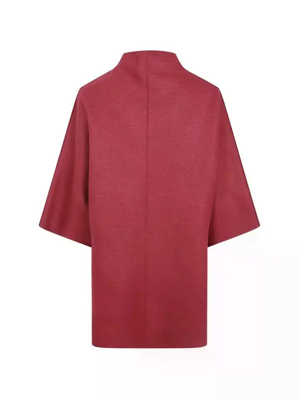 Harris Wharf London Asymmetric Collar Three-quarter Sleeve Coat - Red