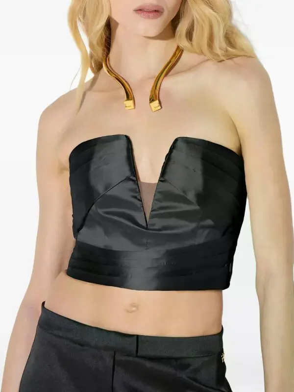 Elisabetta Franchi Gazar Off-the-shoulder Top With Tulle Veil