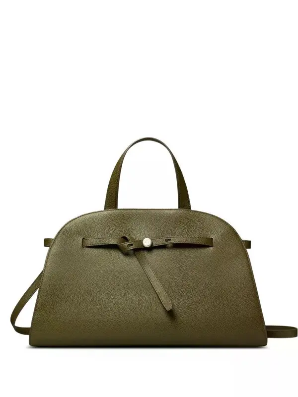 Tory Burch Romy Bauletto Pebbled Leather Tote Bag - Green