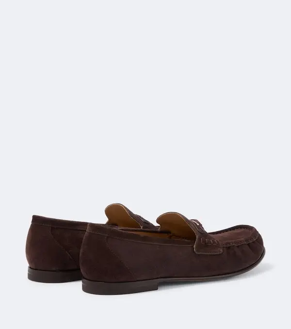 Fendi Scrunch Suede Penny Loafers