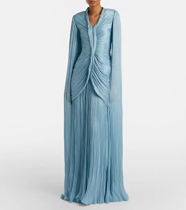 MARMAR HALIM Pleated Taffeta Gown