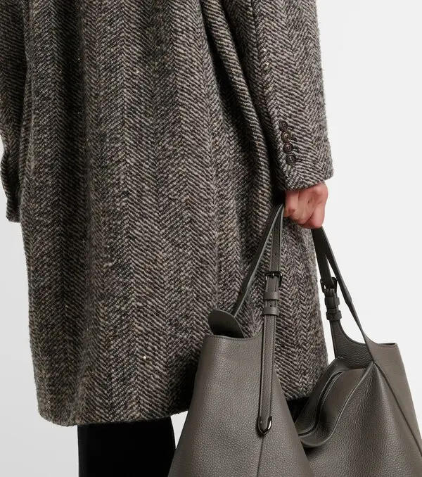 Brunello Cucinelli Herringbone Wool-blend Double-breasted Coat