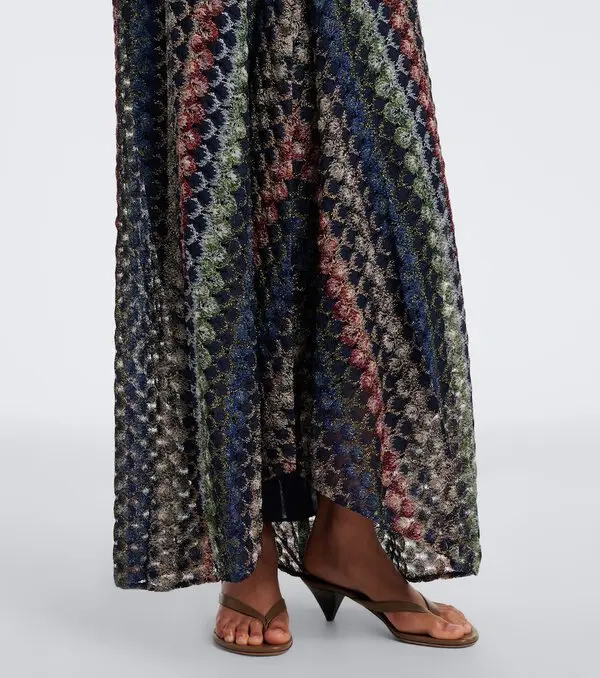Missoni Gathered Knitted Maxi Dress