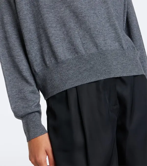 THE FRANKIE SHOP Wool-blend Mockneck Sweater - Grey