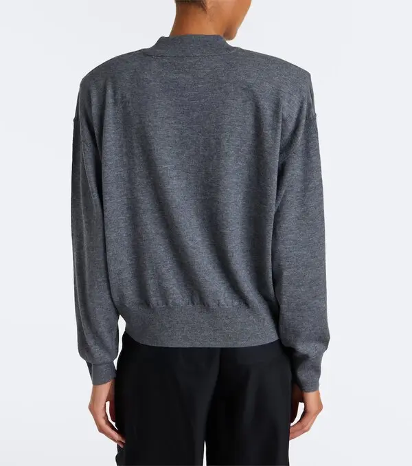 THE FRANKIE SHOP Wool-blend Mockneck Sweater - Grey