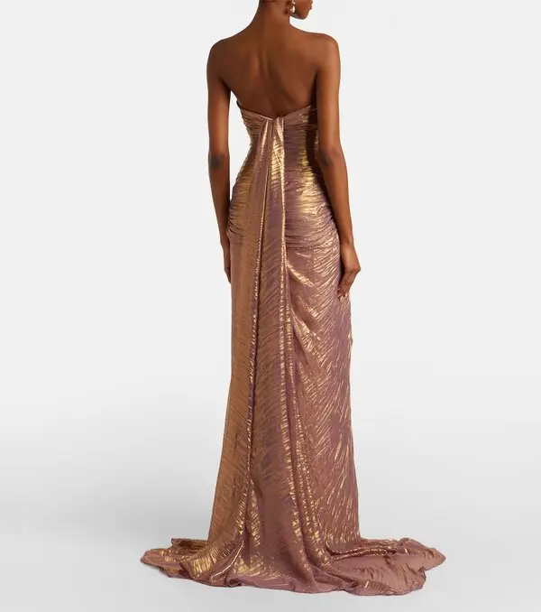 MARMAR HALIM Pleated Taffeta Gown And Cape Set