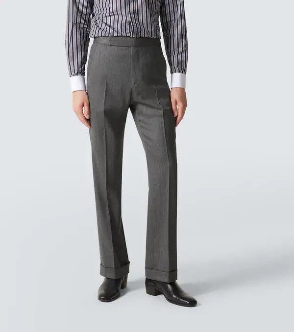 TOM FORD Wool Twill Straight Leg Pants
