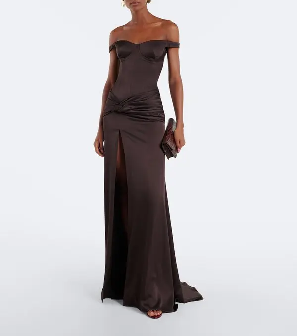 Alex Perry Off-shoulder Corset Gown