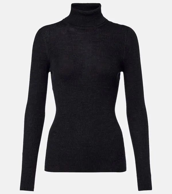Agnona Ribbed Knit Wool, Silk, And Cashmere Turtleneck Sweater
