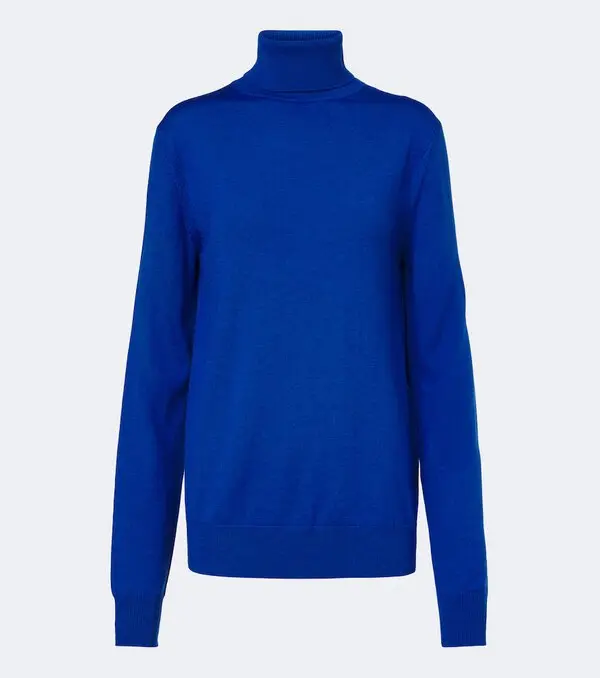THE FRANKIE SHOP Eve Wool Turtleneck Sweater - Blue