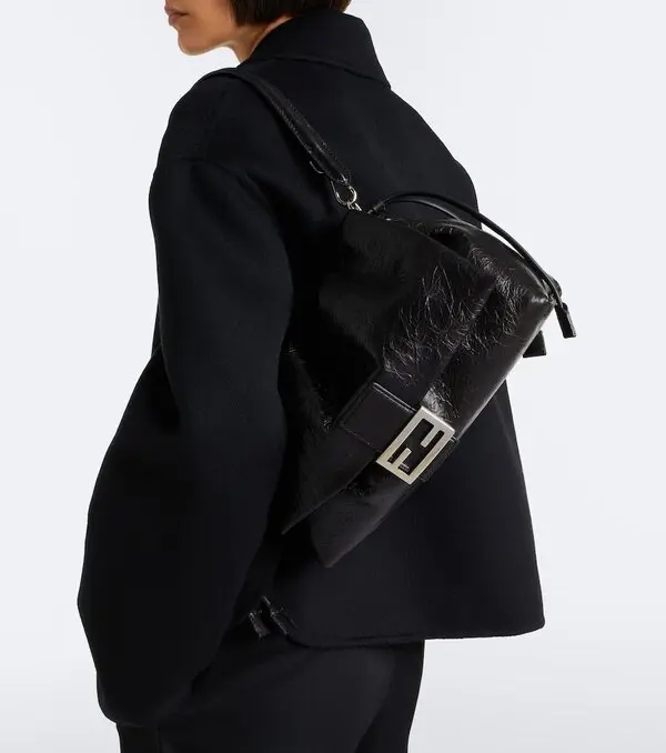 Fendi Baguette® Soft Large Leather Shoulder Bag - Black