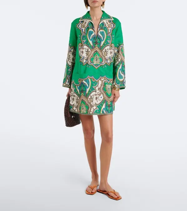 ALEMAIS Porter Printed Linen Mini Dress