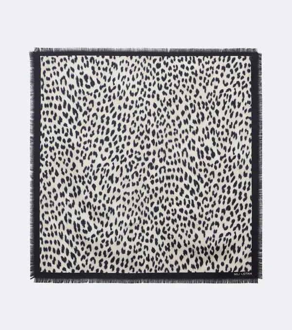 NILI LOTAN Leopard Print Silk Scarf