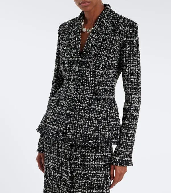 Erdem Checked Cotton-blend Tweed Jacket