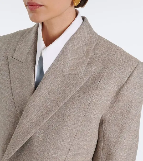 Bottega Veneta Checked Double-breasted Wool Blazer