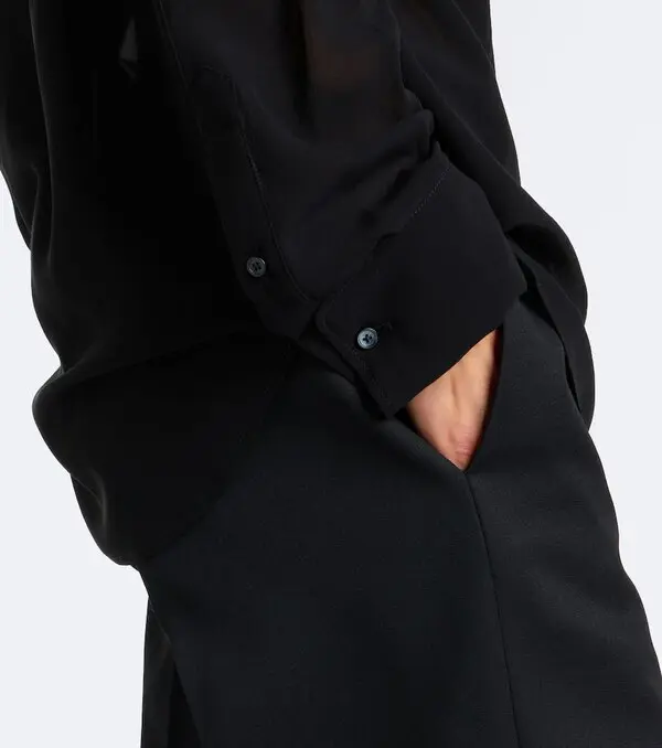 Fendi Lace-trimmed Silk Georgette Shirt