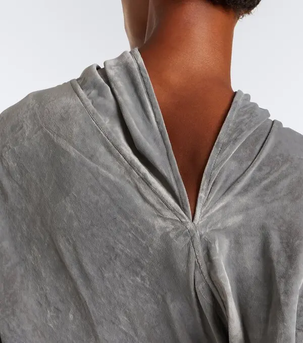 Rick Owens Draped Velvet Midi Dress - Grey