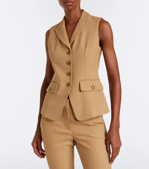 Veronica Beard Benny Single-breasted Vest