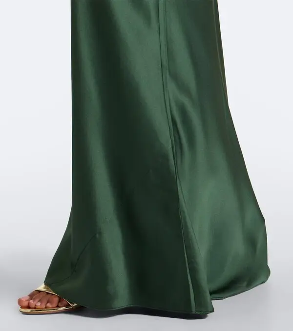 THE SEI Draped One-shoulder Silk Satin Gown