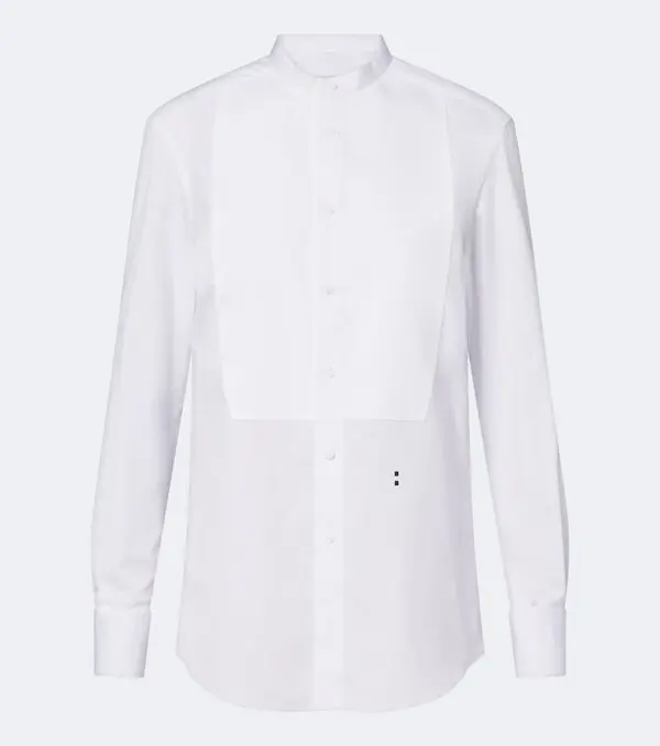 Fendi Cotton Poplin Shirt With Pique Trim