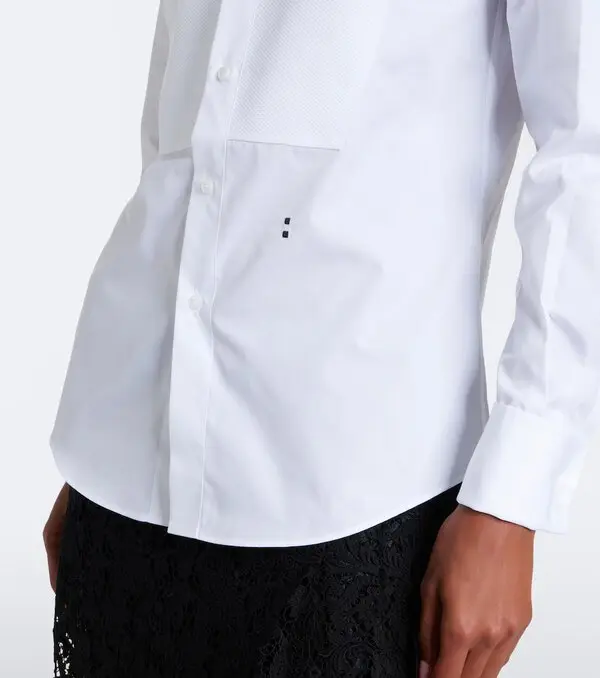 Fendi Cotton Poplin Shirt With Pique Trim