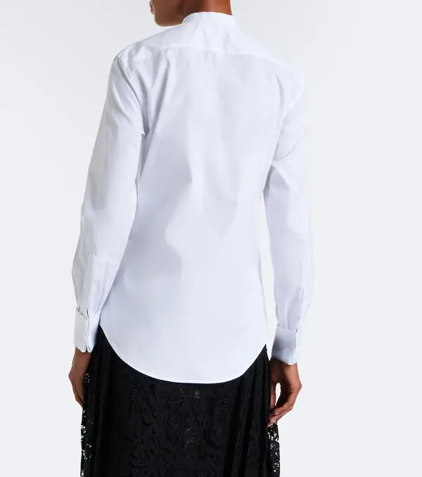 Fendi Cotton Poplin Shirt With Pique Trim