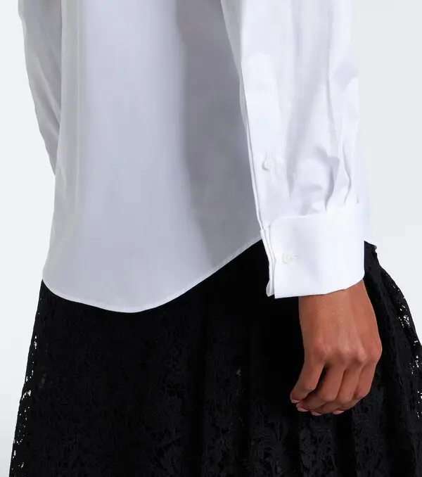 Fendi Cotton Poplin Shirt With Pique Trim