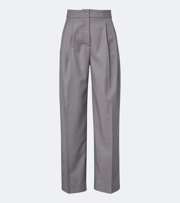 THE FRANKIE SHOP Doyer Pleated Wide-leg Pants - Grey