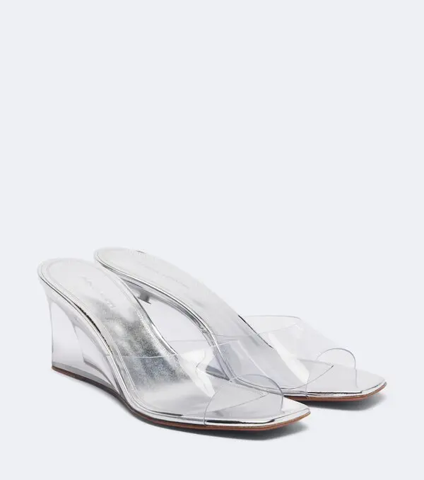 Amina Muaddi Lupita Wedge Mules - Transparent