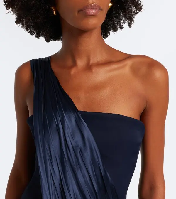 MARMAR HALIM Navy Embellished Gown And Cape Set