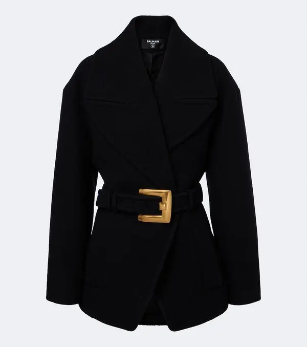 Balmain Double-breasted Virgin Wool Coat