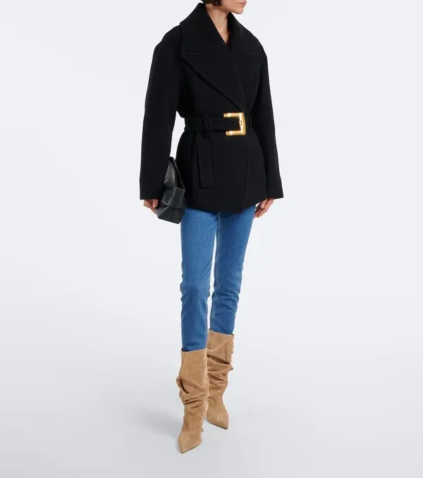Balmain Double-breasted Virgin Wool Coat