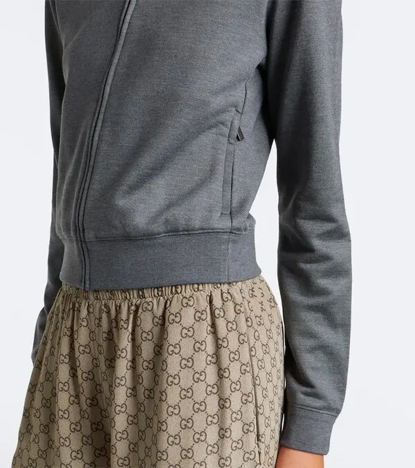Gucci Cotton And Silk Zip-up Hoodie