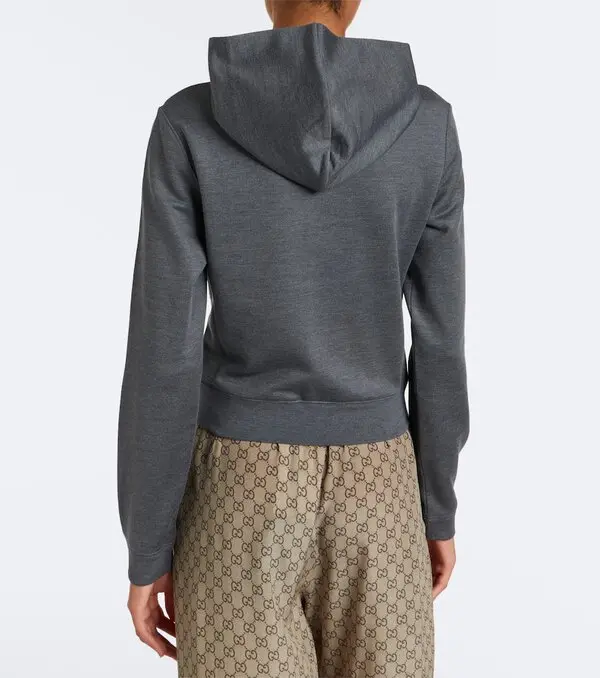 Gucci Cotton And Silk Zip-up Hoodie