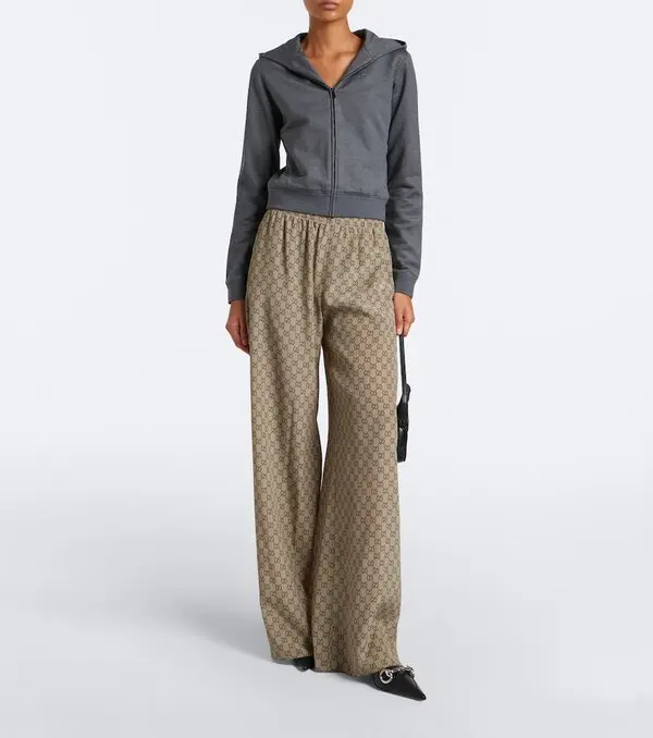 Gucci Cotton And Silk Zip-up Hoodie