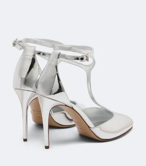 FERRAGAMO Metallic Leather Slingback Pumps