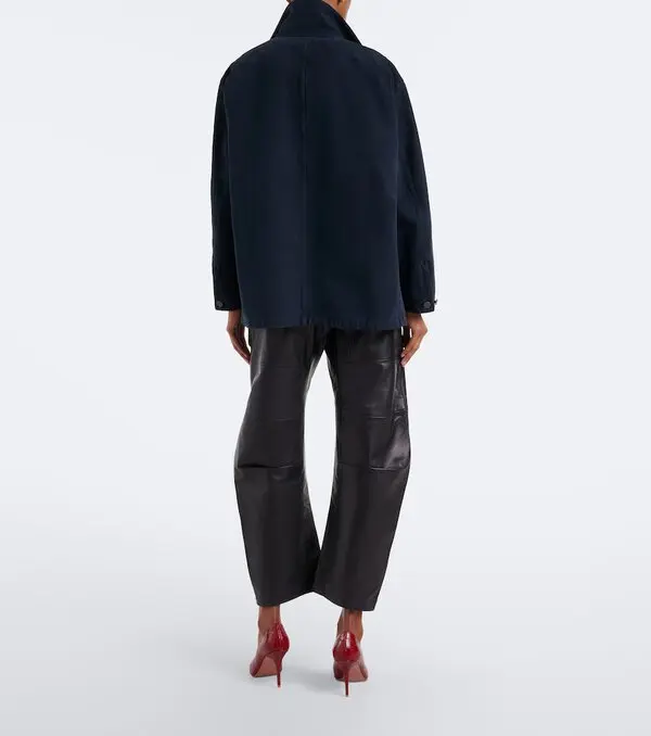 NILI LOTAN Leather Barrel-leg Pants