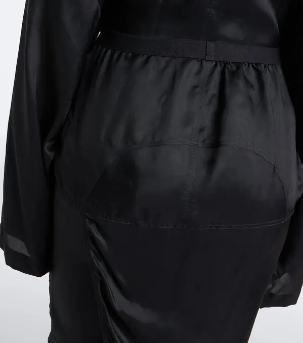 Rick Owens Soft Pillar Gathered Printed Maxi Skirt