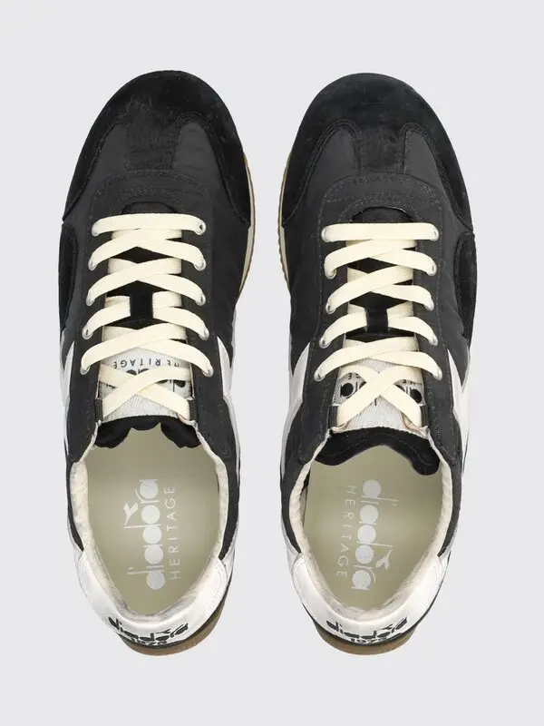 DIADORA Suede And Nylon Lace-up Sneakers - Black