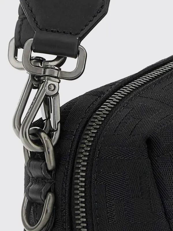 Fendi Lui Pouch In Nylon With Ff Monogram - Black