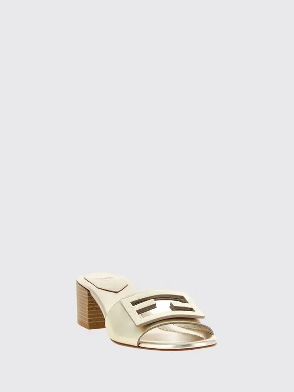 Fendi Laminated Leather Baguette Mules