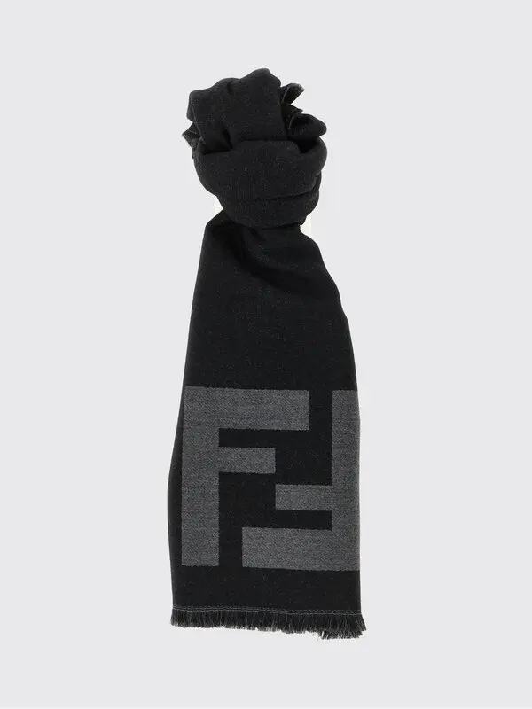 Fendi Ff Virgin Wool Scarf - Black