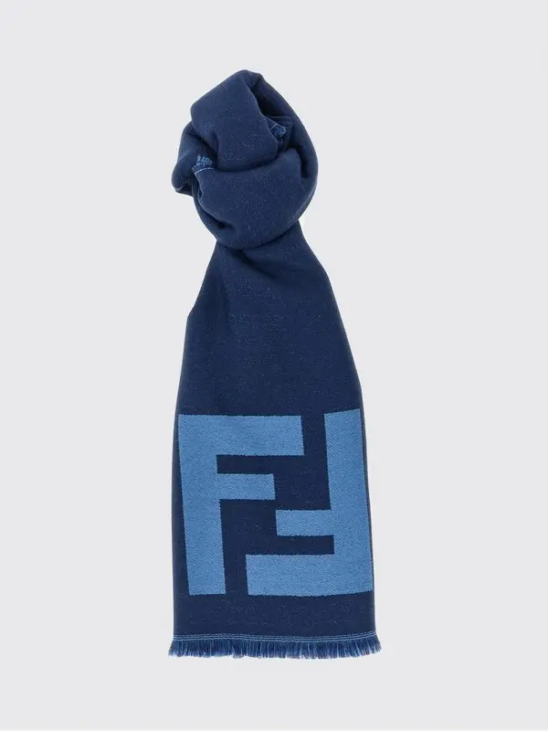 Fendi Ff Virgin Wool Scarf - Blue