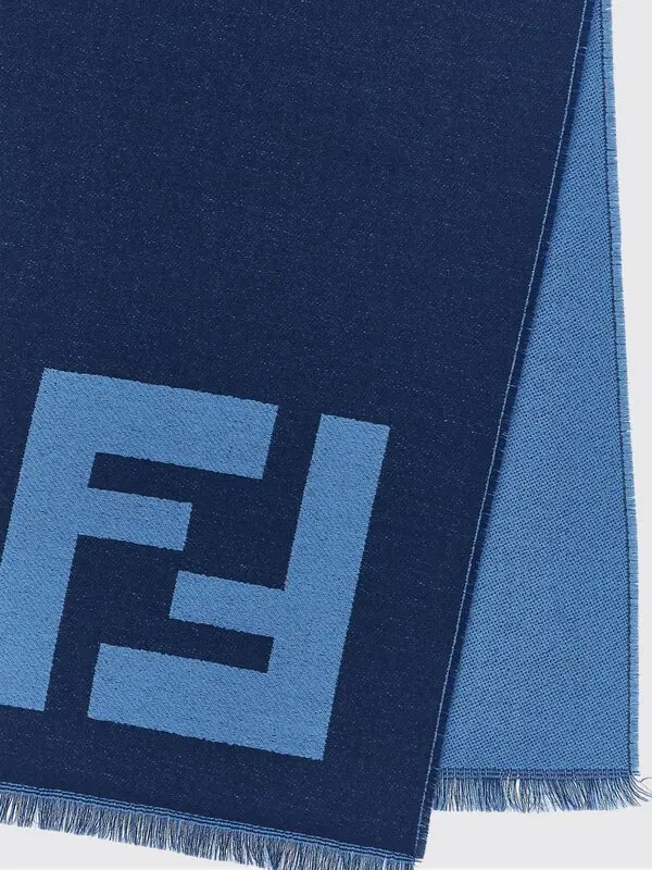 Fendi Ff Virgin Wool Scarf - Blue