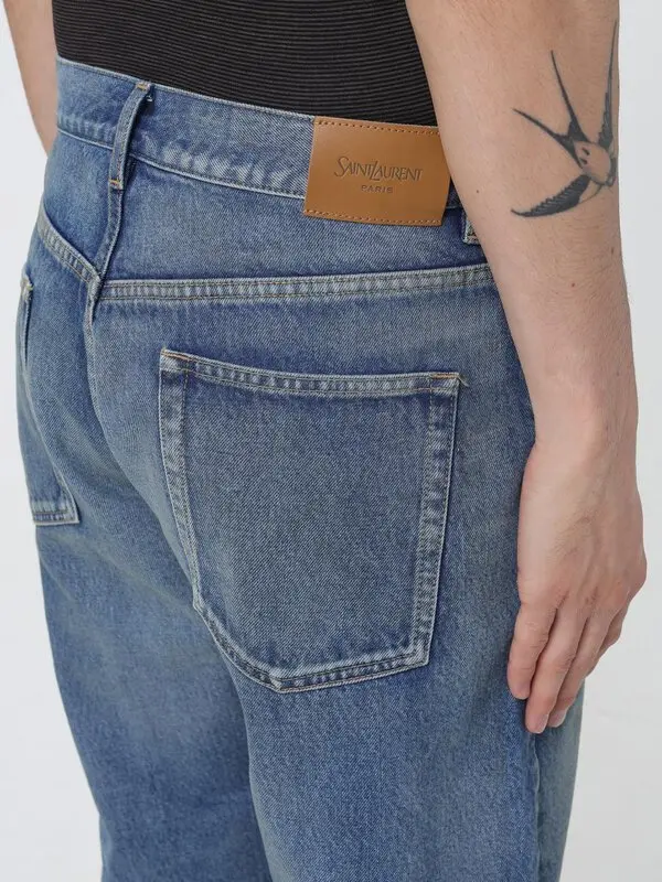 Saint Laurent Cotton Denim Baggy Jeans